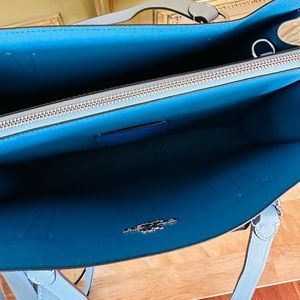 Coach | Bags | Coach Tatum Leather Large Powder Blue Handbag Purse Nwt ...